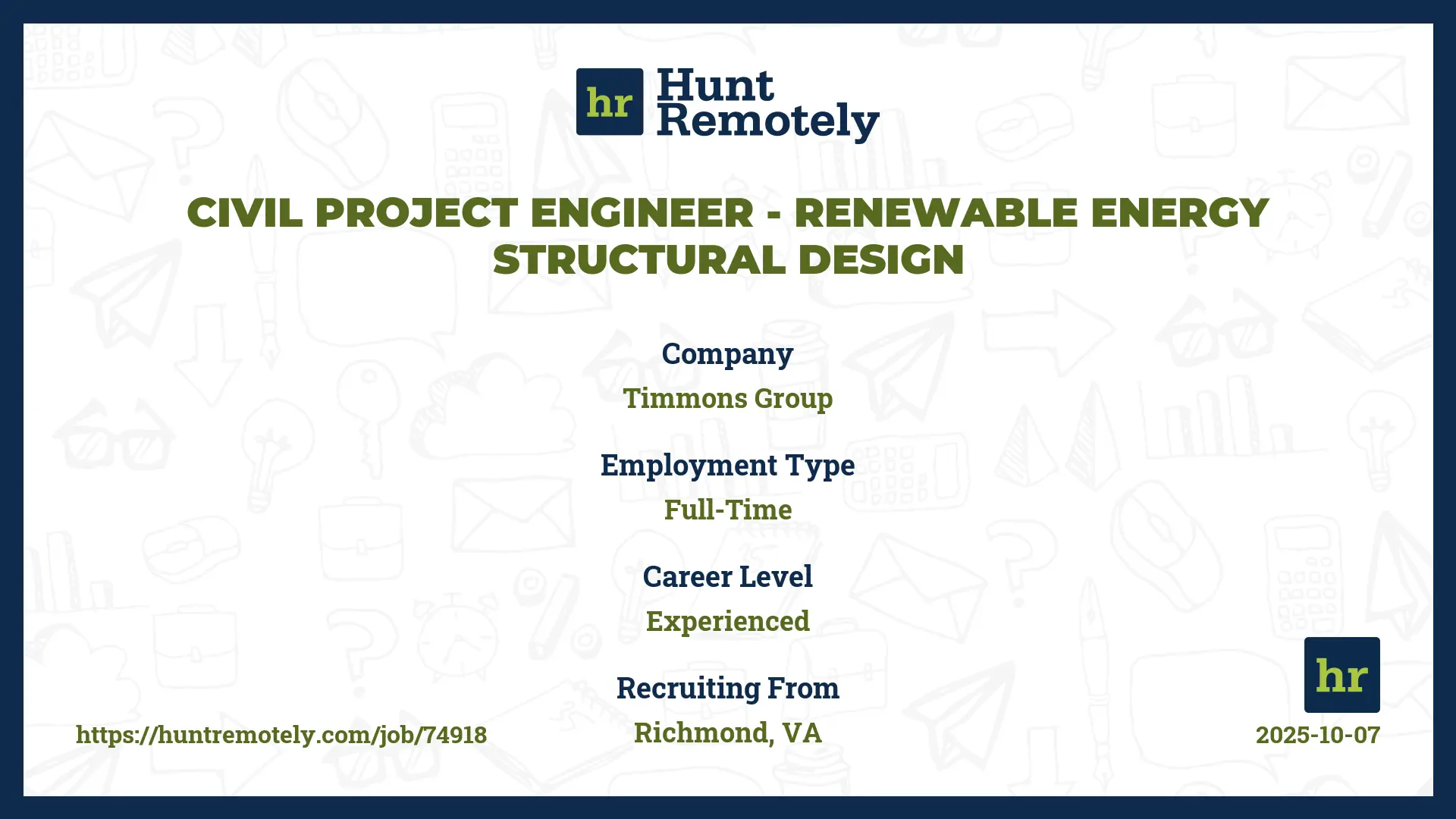 Full-Time Civil Project Engineer - Renewable Energy Structural Design ...