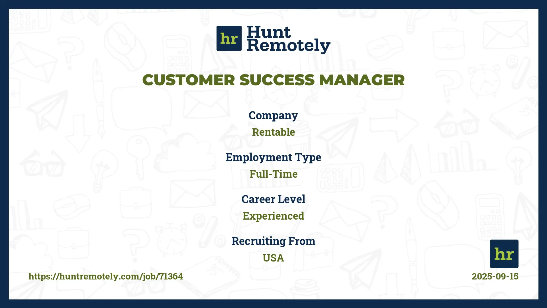 Full-Time Customer Success Manager at Rentable | Hunt Remotely