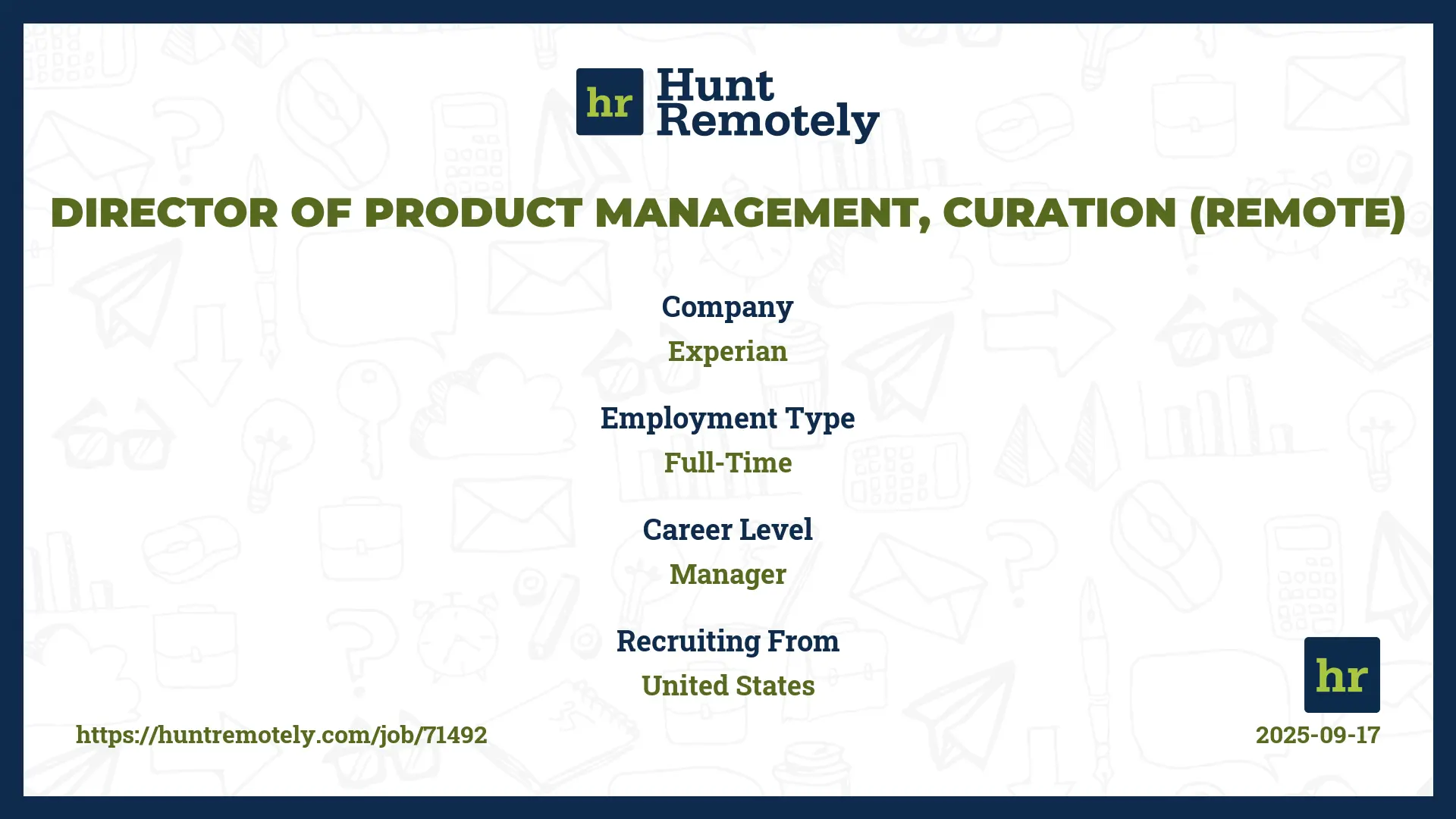 Full-Time Director of Product Management, Curation (Remote) at Experian ...