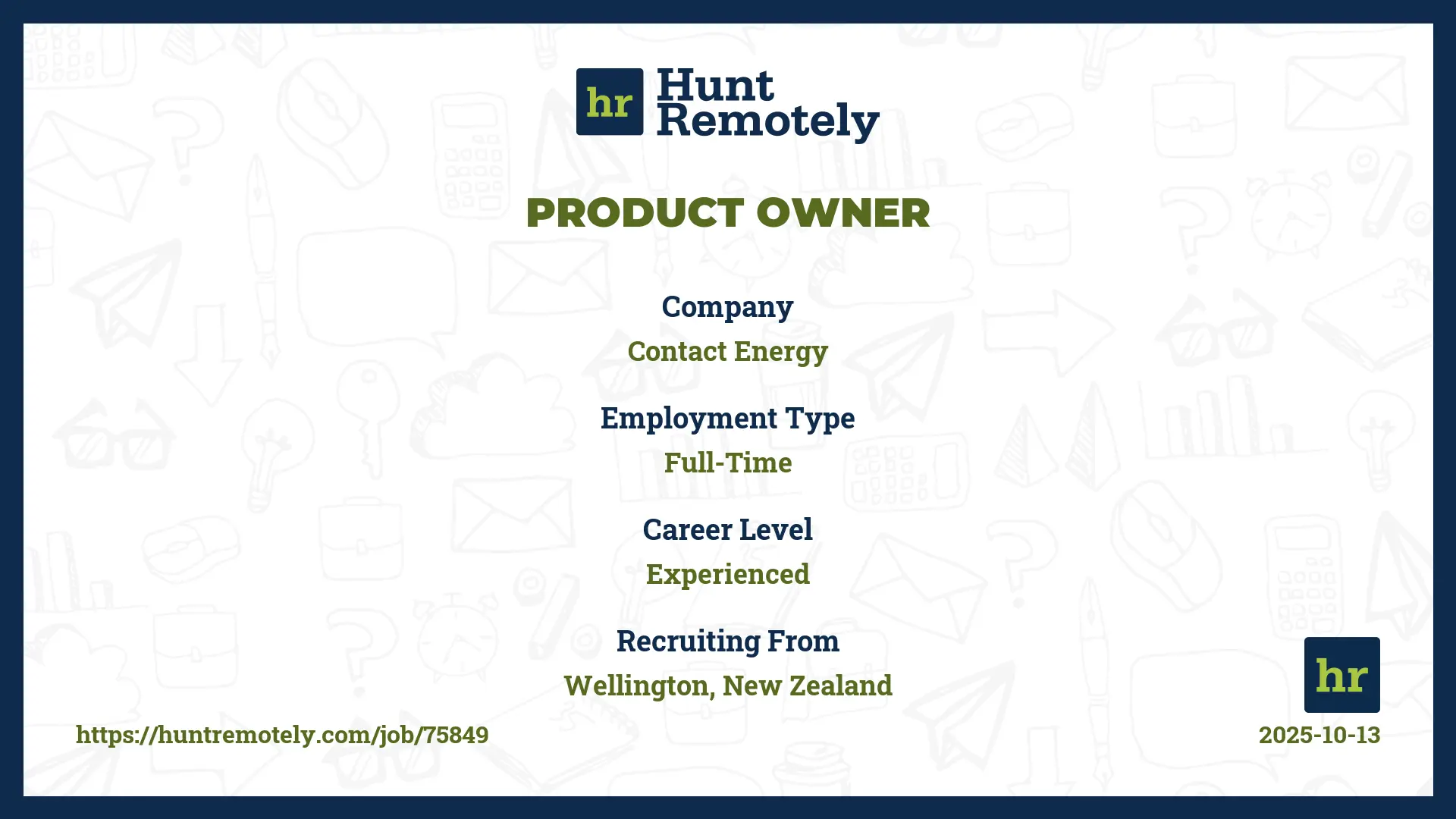 Full-Time Product Owner at Contact Energy | Hunt Remotely
