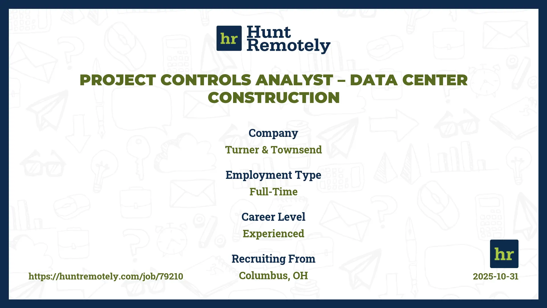 Full-Time Project Controls Analyst – Data Center Construction at Turner ...
