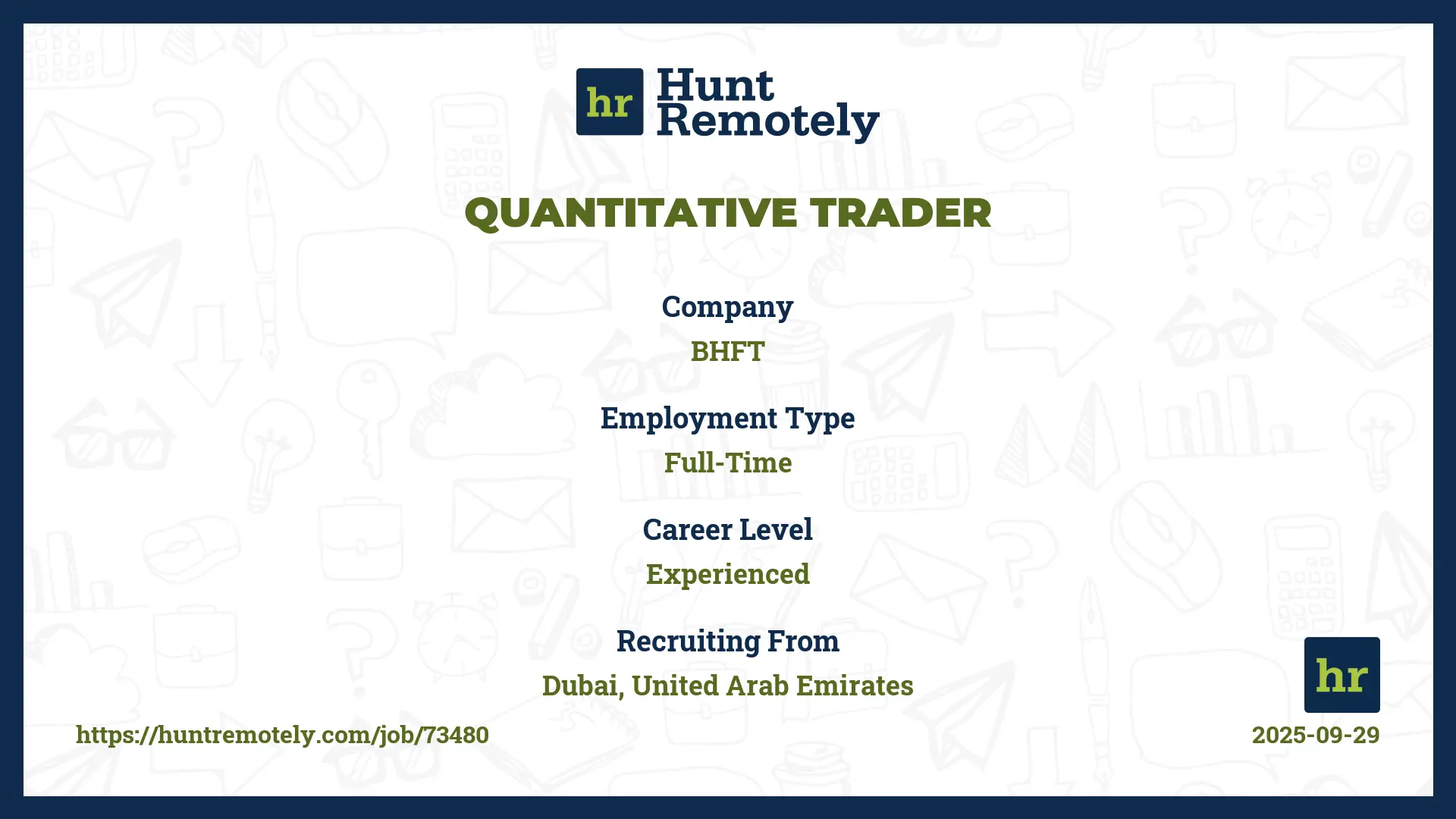 Full-Time Quantitative Trader at BHFT | Hunt Remotely