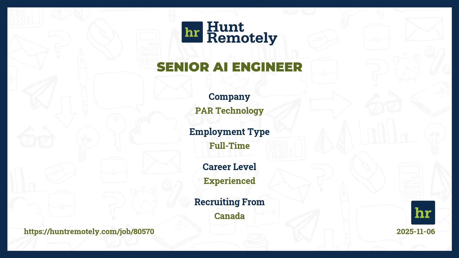Full-Time Senior AI Engineer at PAR Technology | Hunt Remotely