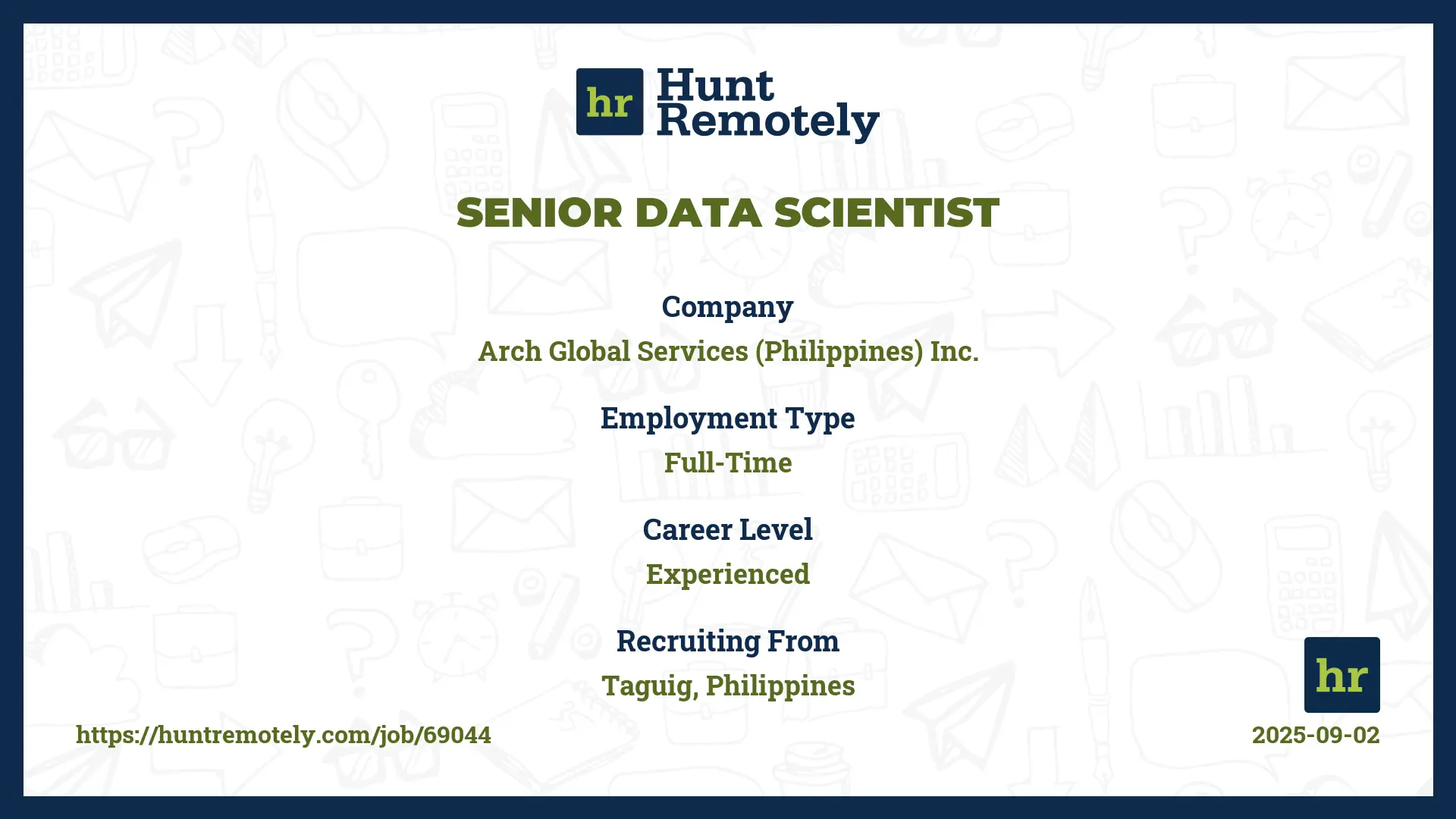 Full-Time Senior Data Scientist at Arch Global Services (Philippines ...