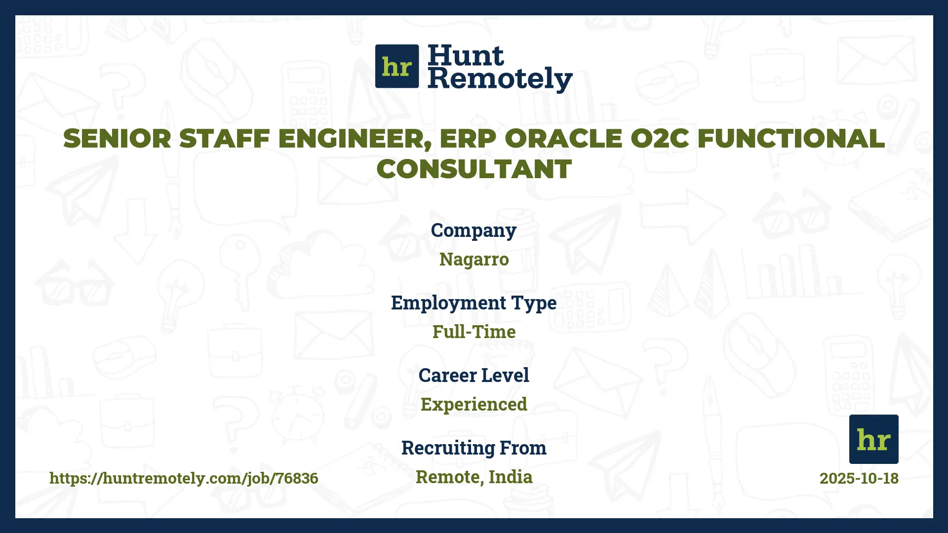 Full-Time Senior Staff Engineer, ERP Oracle O2C Functional Consultant ...