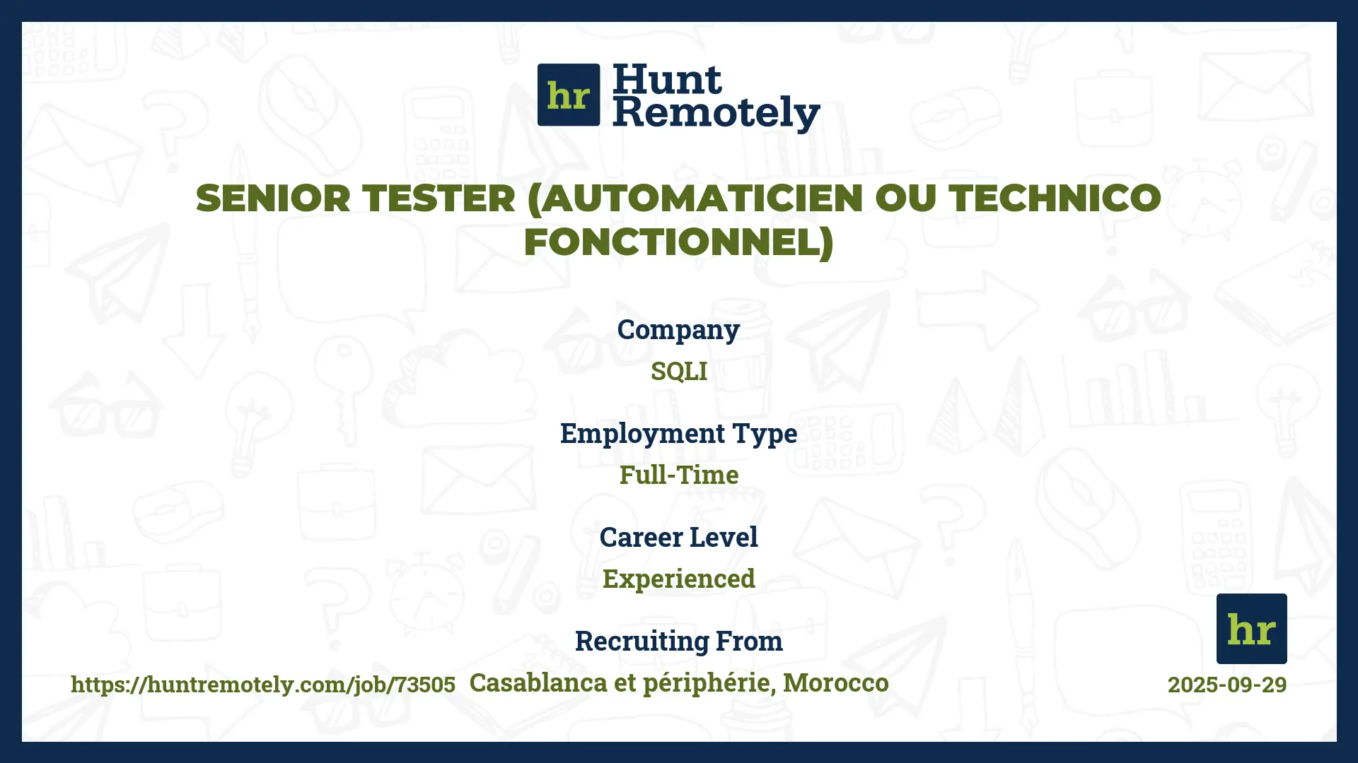 Full-Time Senior Tester (Automaticien ou technico fonctionnel) at SQLI ...