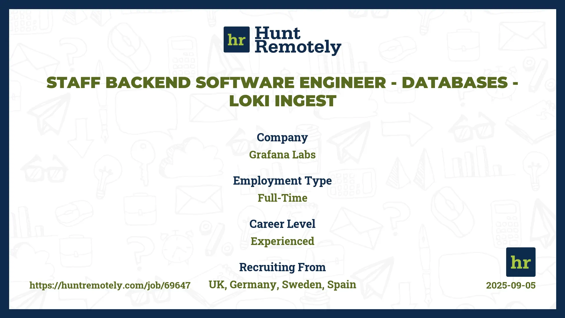 Full-Time Staff Backend Software Engineer - Databases - Loki Ingest at Grafana Labs | Hunt Remotely