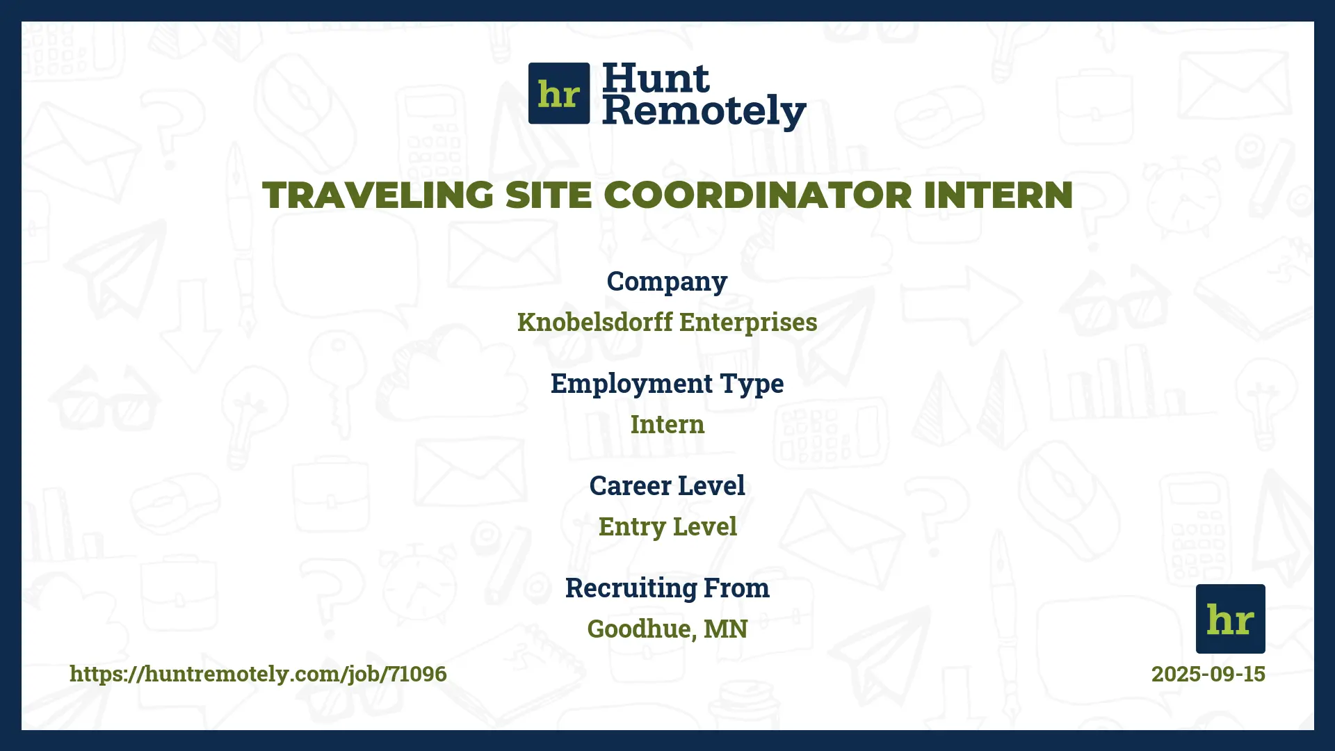 Intern Traveling Site Coordinator Intern at Knobelsdorff Enterprises ...